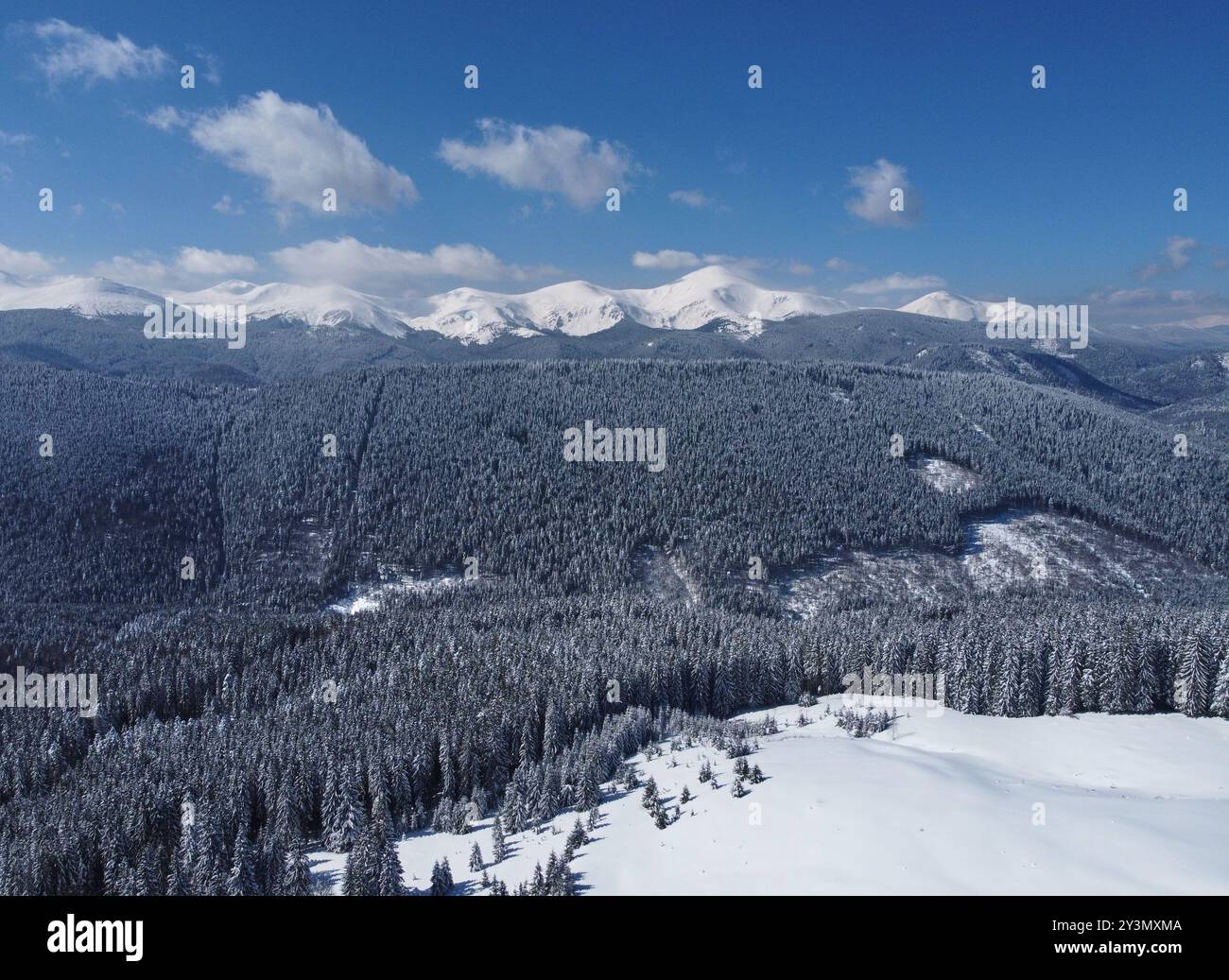 Drone towards majestic mountain snow hi-res stock photography and ...