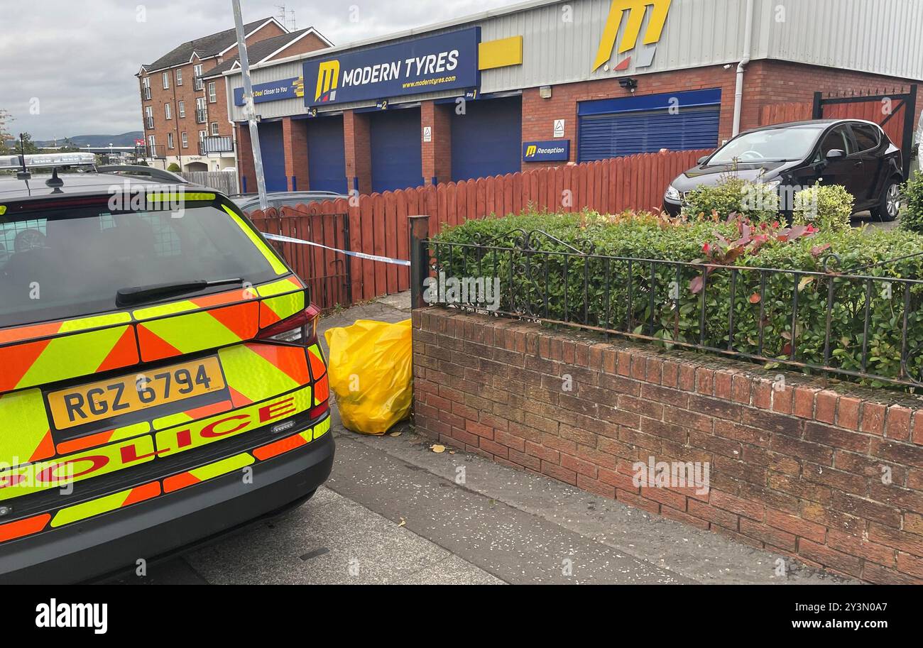 Police at the scene of a property on Castlereagh Road, east Belfast ...