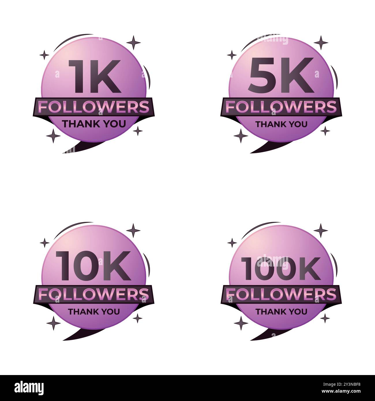 Gradient Artwork 100k, 1k, 5k, 10k Set followers thank you celebration ...