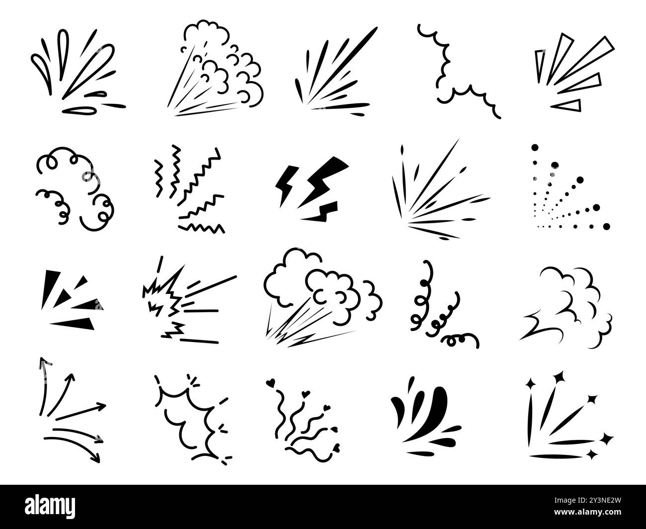 Doodle radial line rays. Hand drawn round corner shine. Sunburst ...
