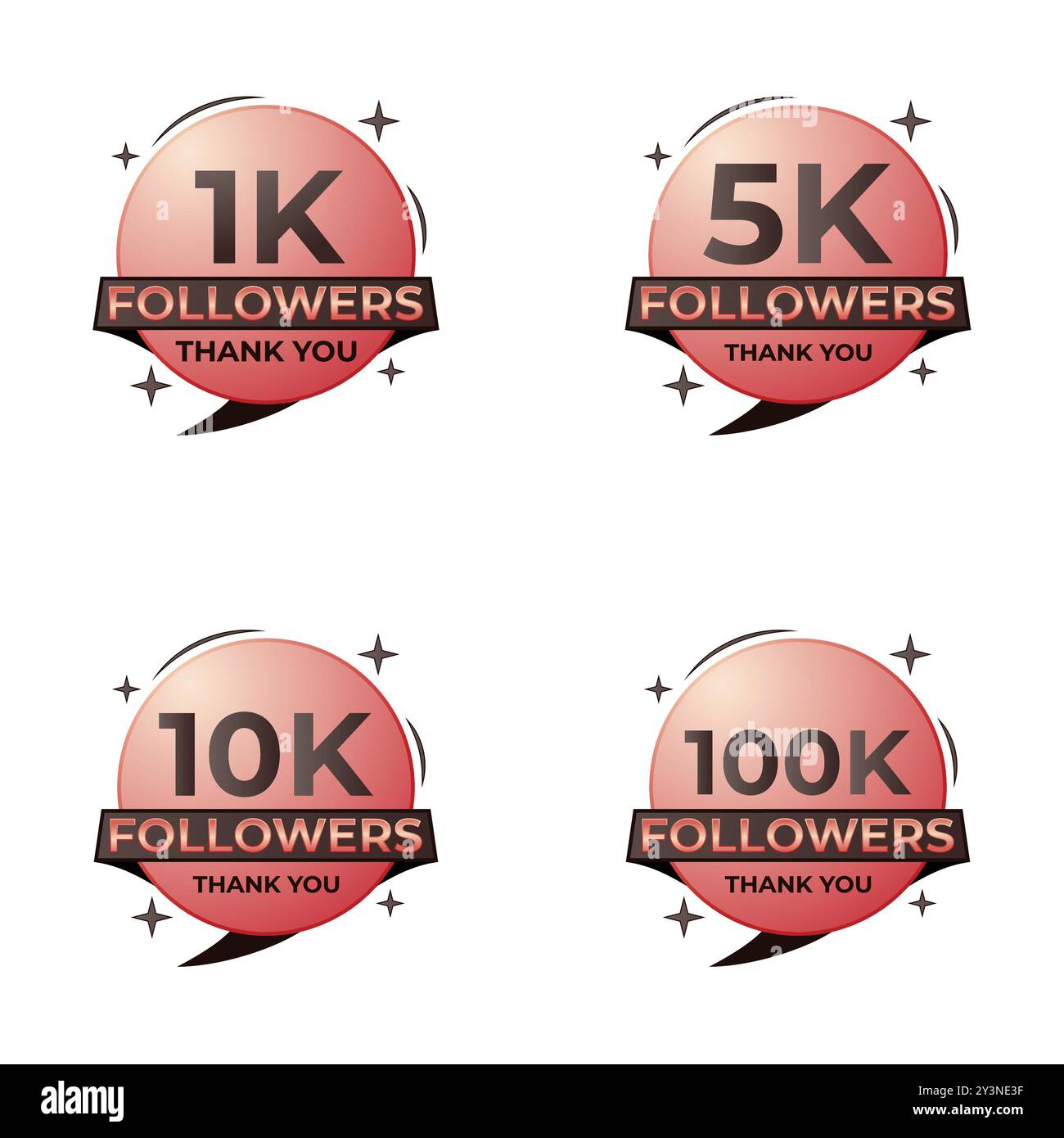 Gradient Artwork 100k, 1k, 5k, 10k Set followers thank you celebration ...