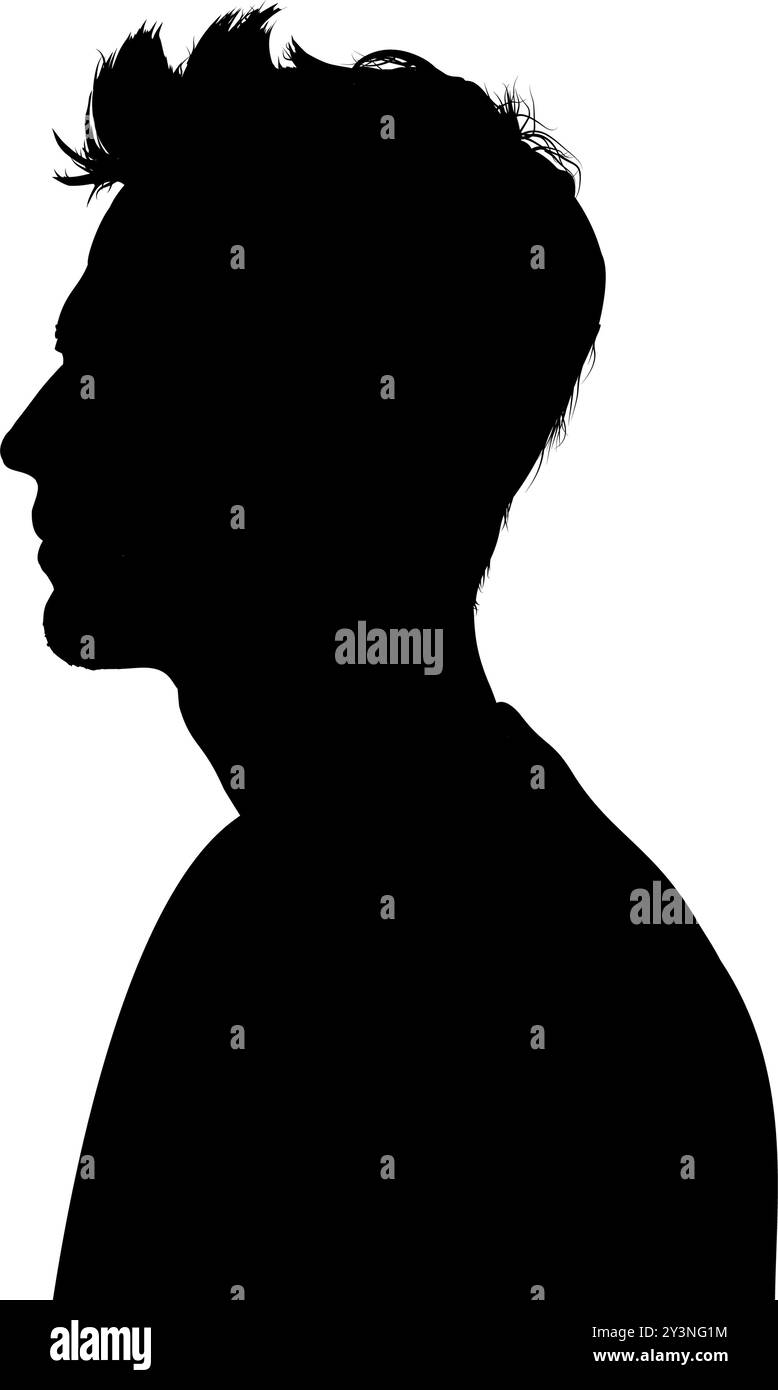 silhouette of young handsome man Stock Vector Image & Art - Alamy