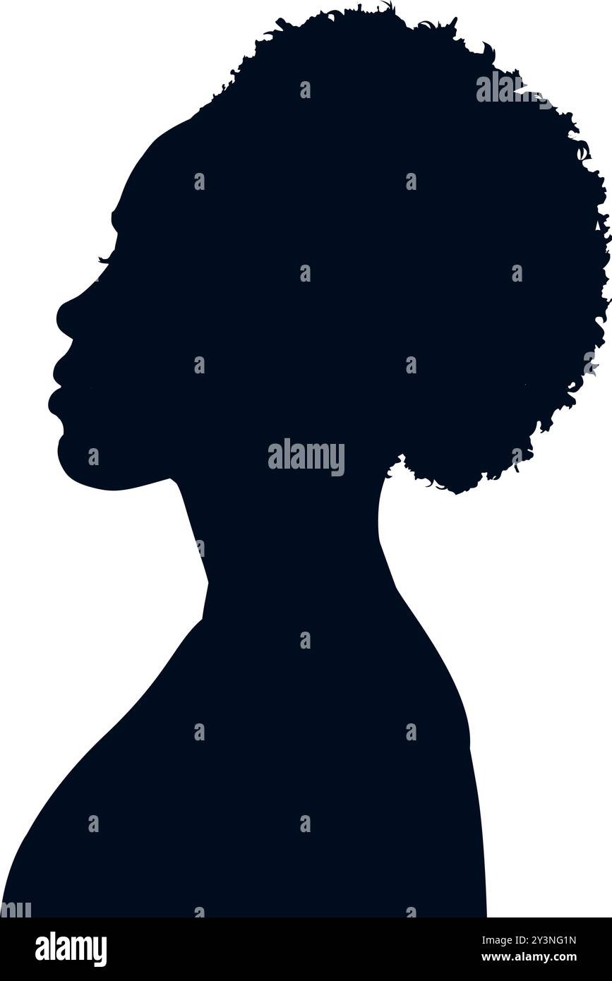 Silhouette of beautiful black woman side view Stock Vector Image & Art ...