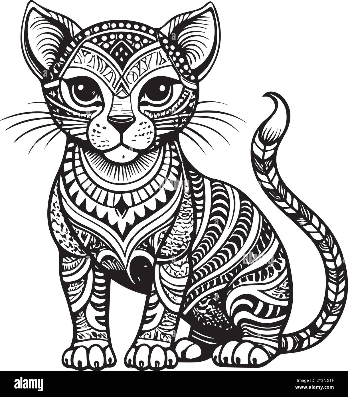 A cute cat mandala design Stock Vector Image & Art - Alamy