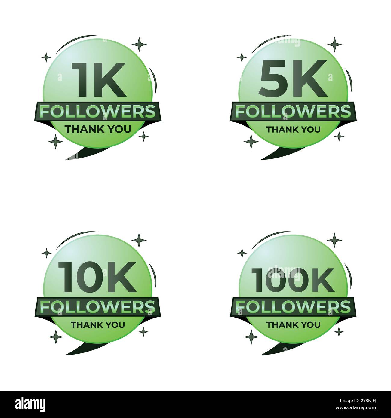 Gradient Artwork 100k, 1k, 5k, 10k Set followers thank you celebration ...