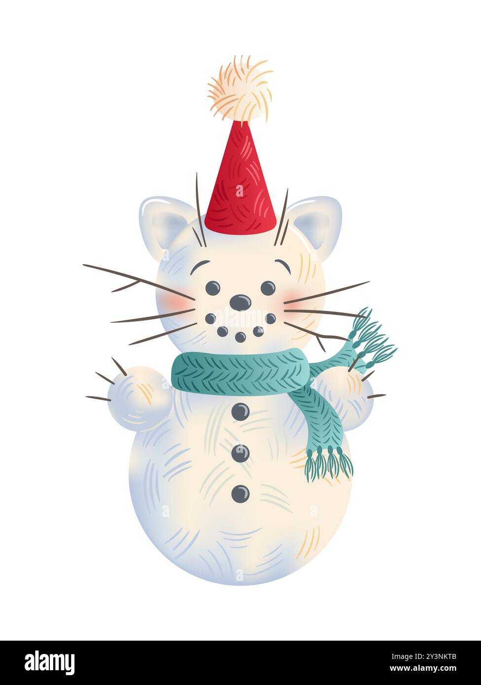 This adorable illustration of a snowman cat is perfect for capturing ...