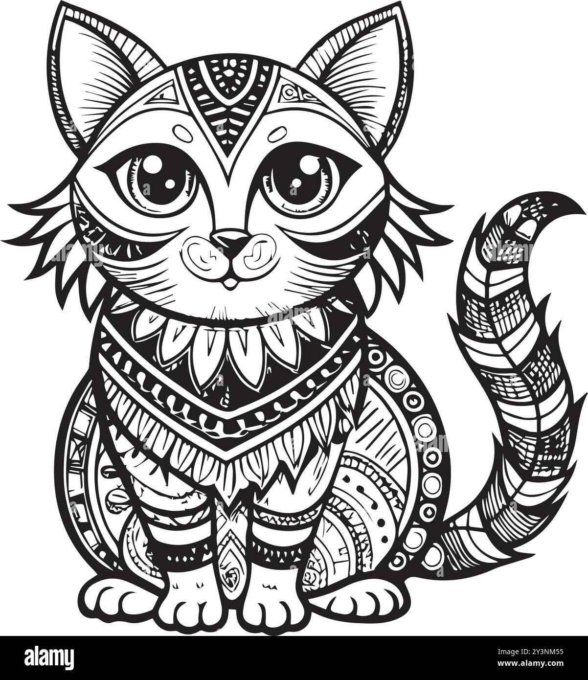 A cute cat mandala design Stock Vector Image & Art - Alamy
