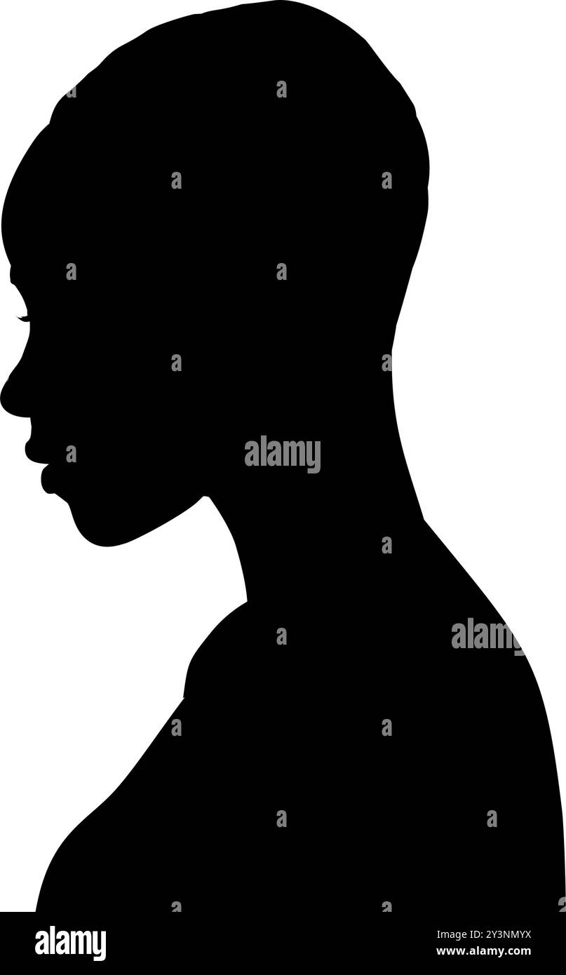Silhouette of beautiful black woman side view Stock Vector Image & Art ...