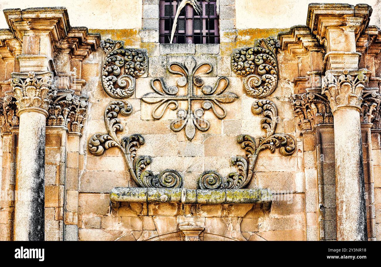 Facade of the Church of Santa María Magdalena in Castuera with the ...