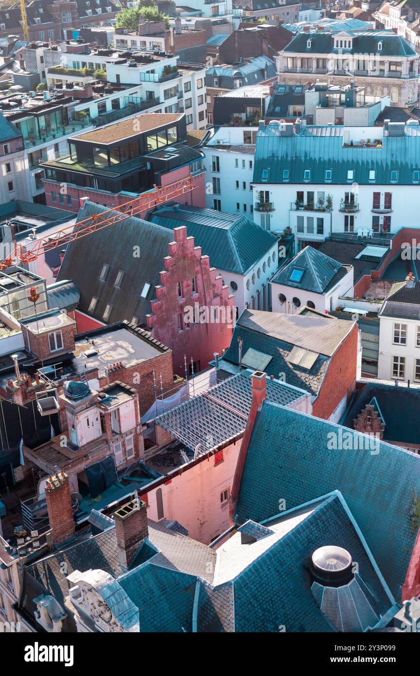 Rooftop view over Ghent and De Krook library Stock Photo - Alamy