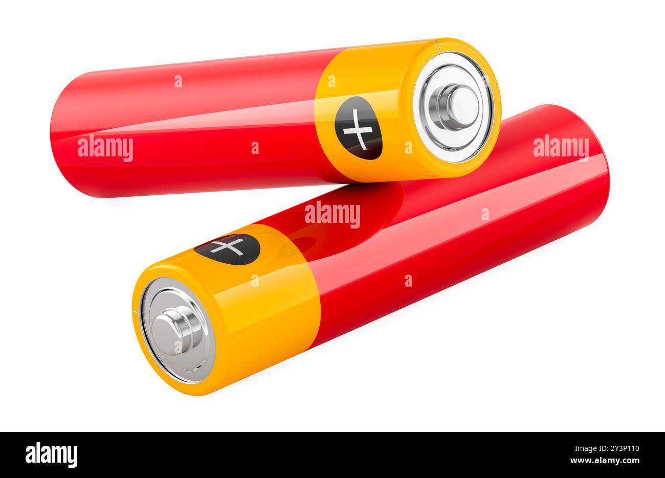 AAA batteries, 3D rendering isolated on white background Stock Photo ...
