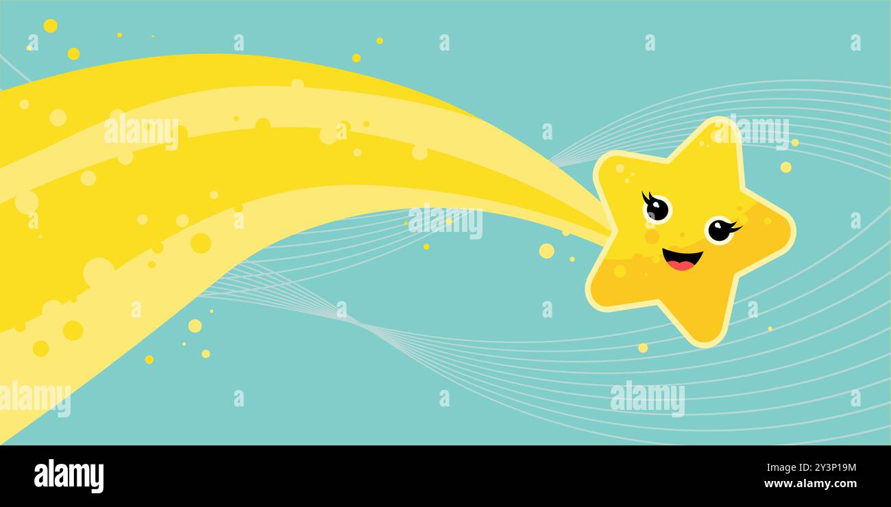 Cute Christmas falling star, star of Bethlehem, banne Stock Vector ...