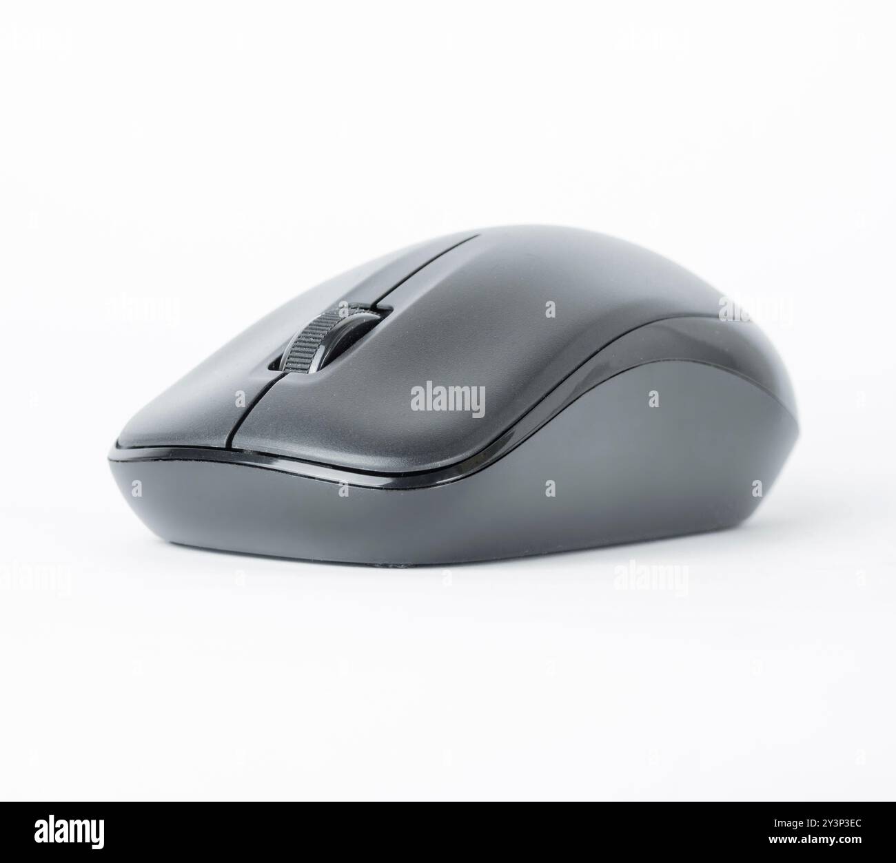 A black computer mouse isolated on a white background Stock Photo - Alamy