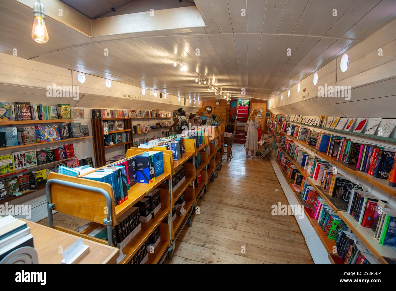 Floating bookshop in Leeds Dock, West Yorkshire, England, UK Stock ...