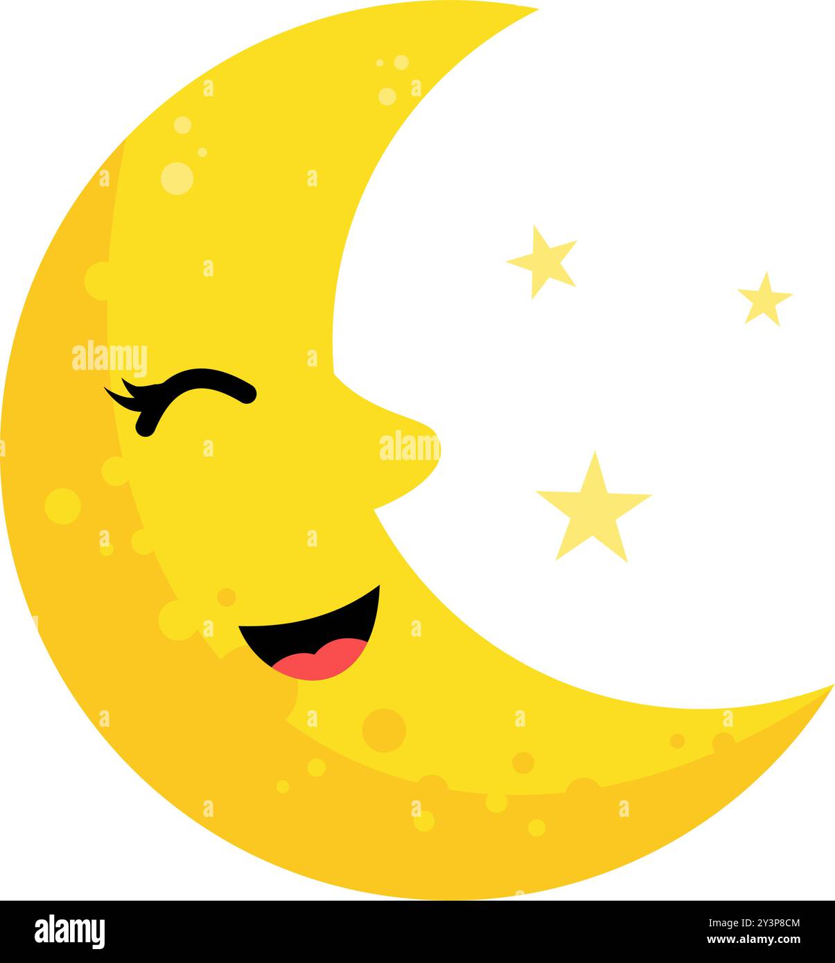 cute kawaii moon - vector illustration Stock Vector Image & Art - Alamy