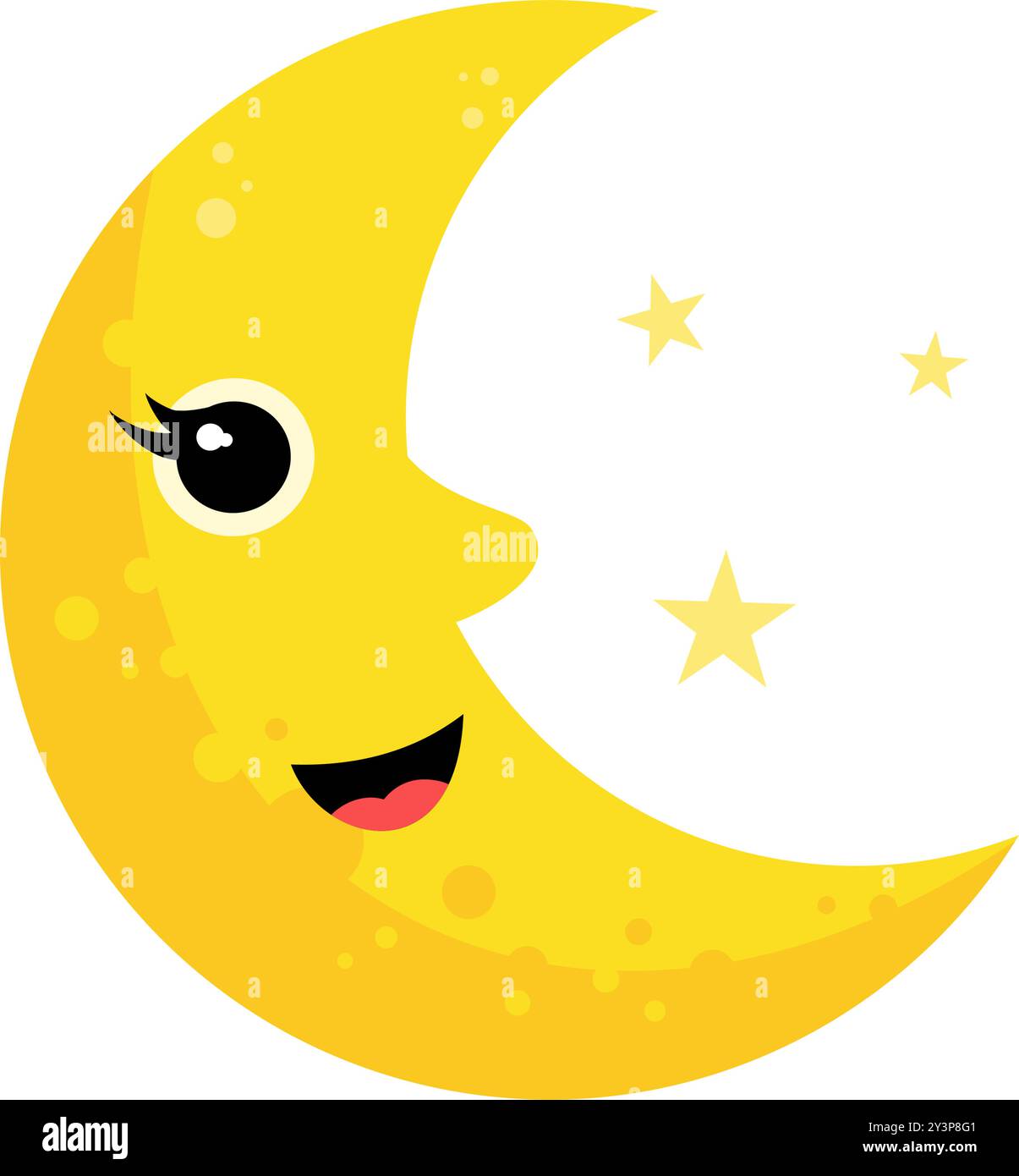 cute kawaii moon - vector illustration Stock Vector Image & Art - Alamy