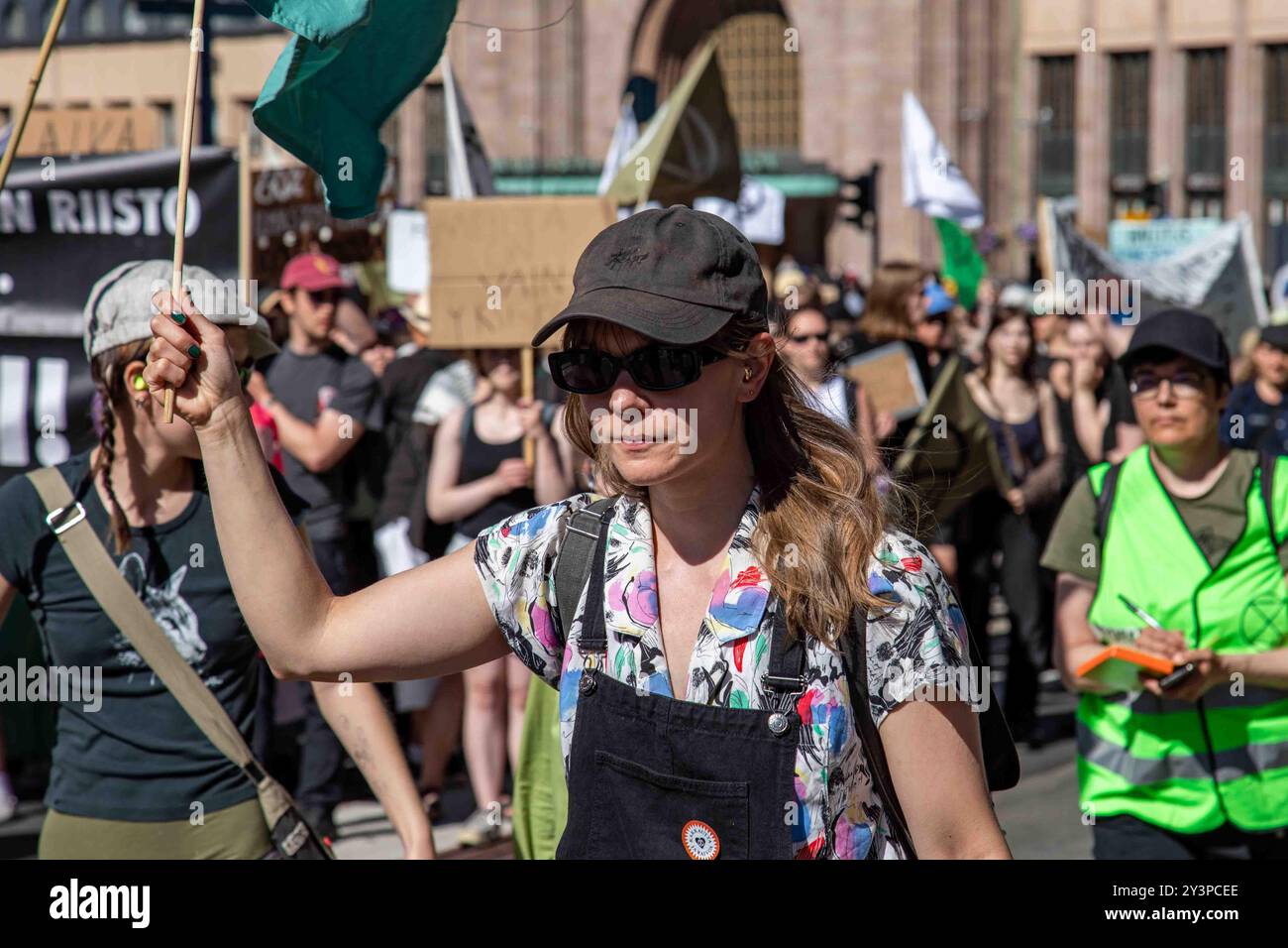 Woman at Extinction Rebellion Finland's Storm Warning climate change ...