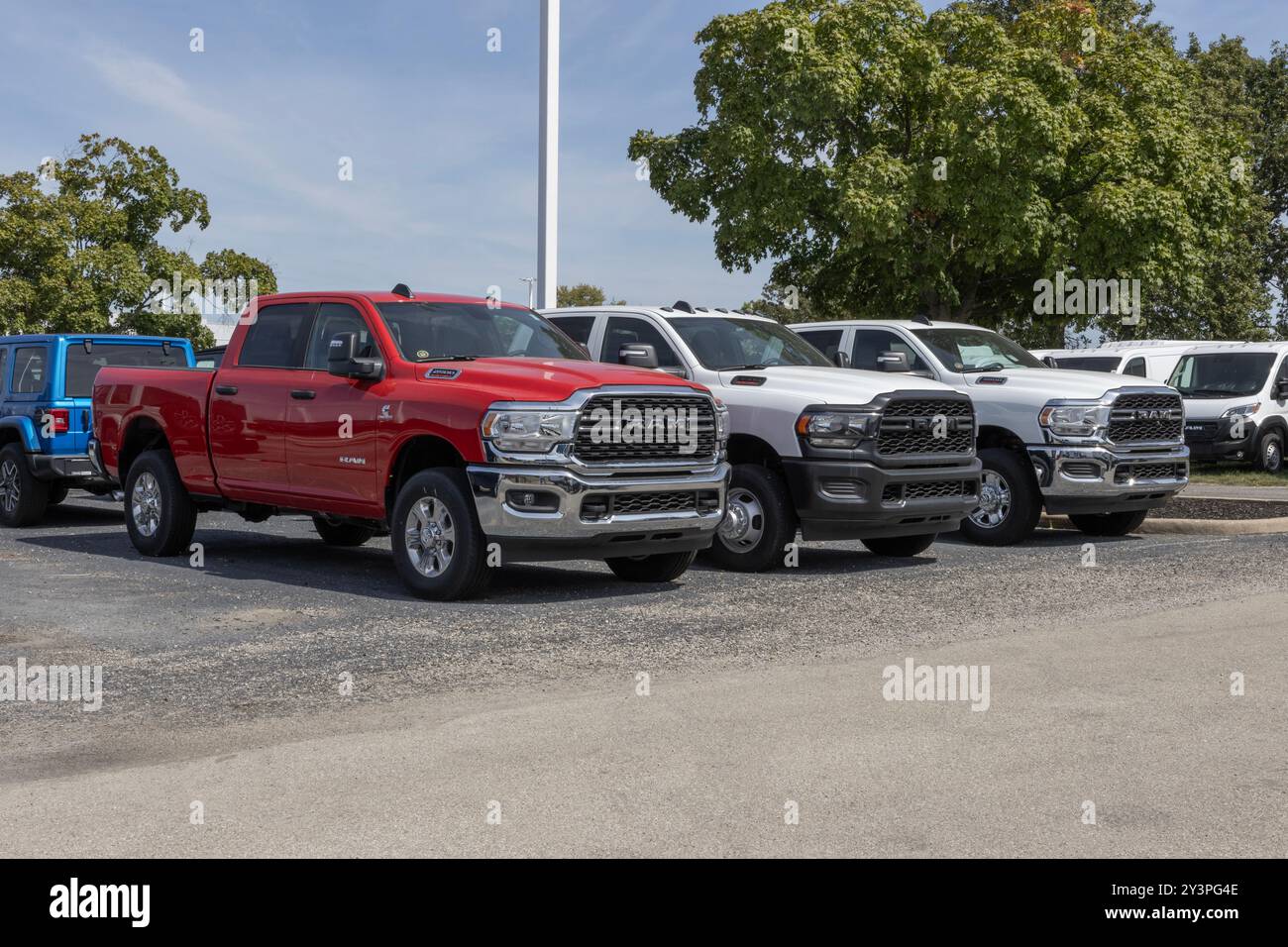 Indianapolis - September 12, 2024: Ram 2500 pickup display. Ram offers ...