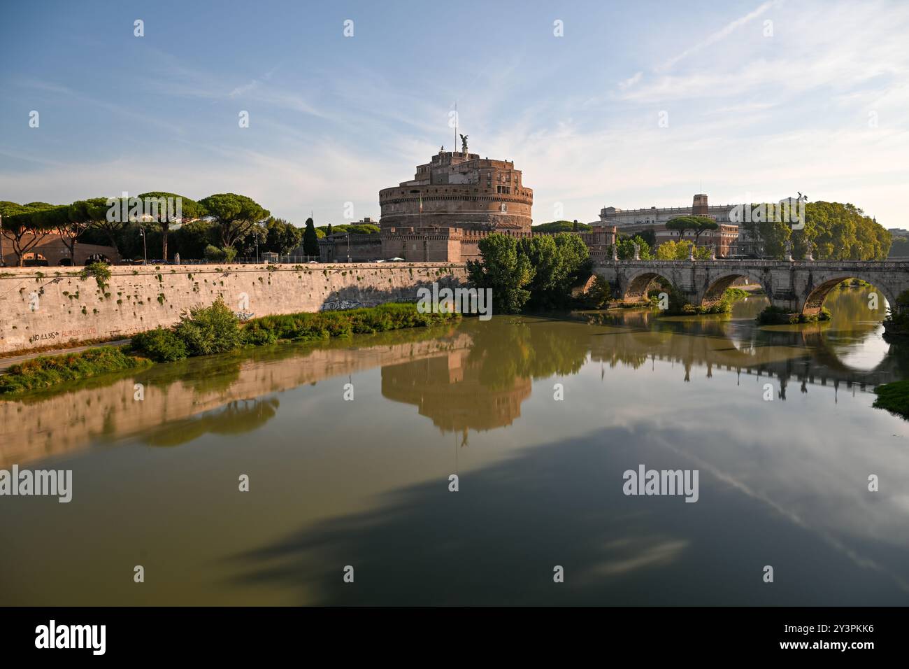 Castel Sant'Angelo, rotunda shaped medieval castle along the Tiber ...