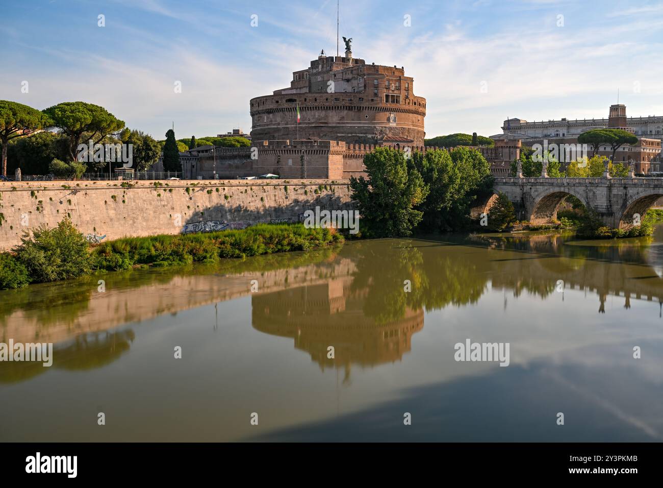 Castel Sant'Angelo, rotunda shaped medieval castle along the Tiber ...