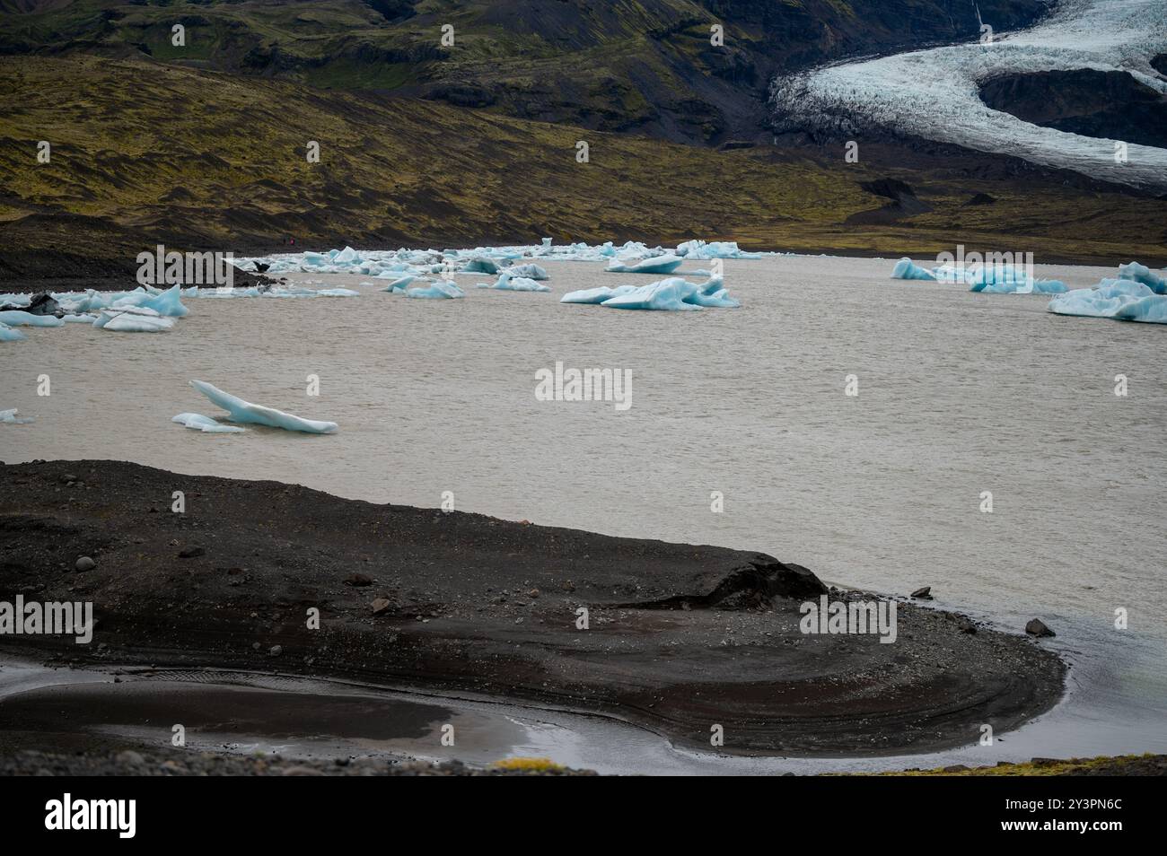 Icelandic permafrost and iceberg near Glacier Lagoon Jukulsarlon Stock ...
