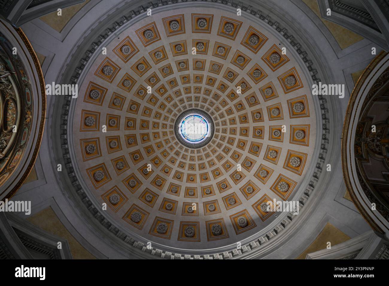 Rome, Italy - Sep 2, 2023: Dome Basilica Saint Mary Angels and Martyrs ...