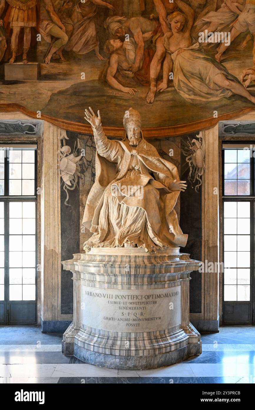 Rome, Italy - Sep 2, 2023: Ancient statues on display of Capitoline ...