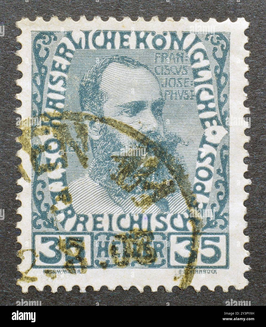 Cancelled postage stamp printed by Austria, that shows portrait of ...