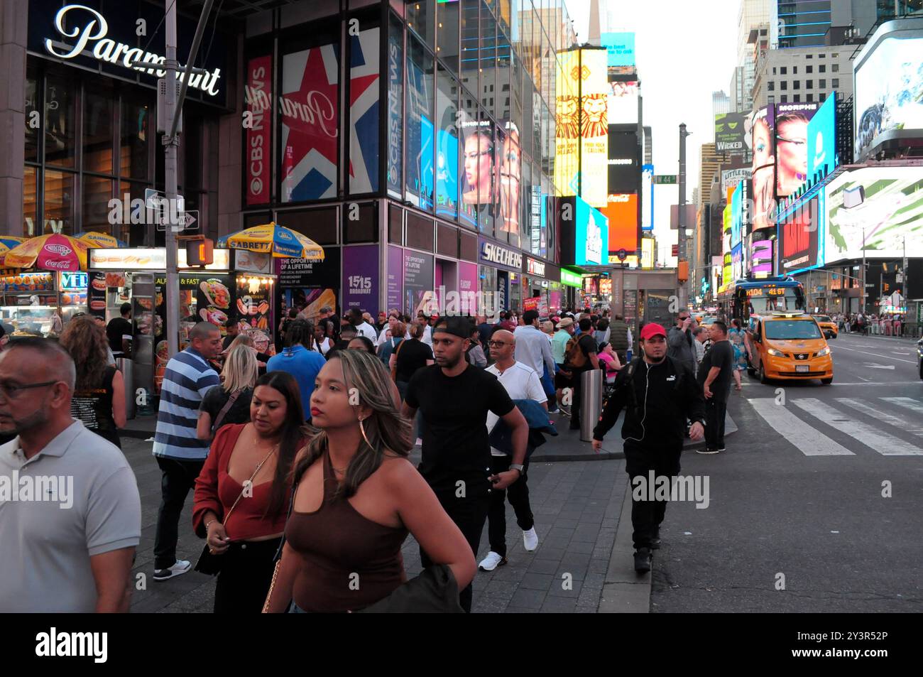 People walk through Times Square in Manhattan, New York City Stock ...