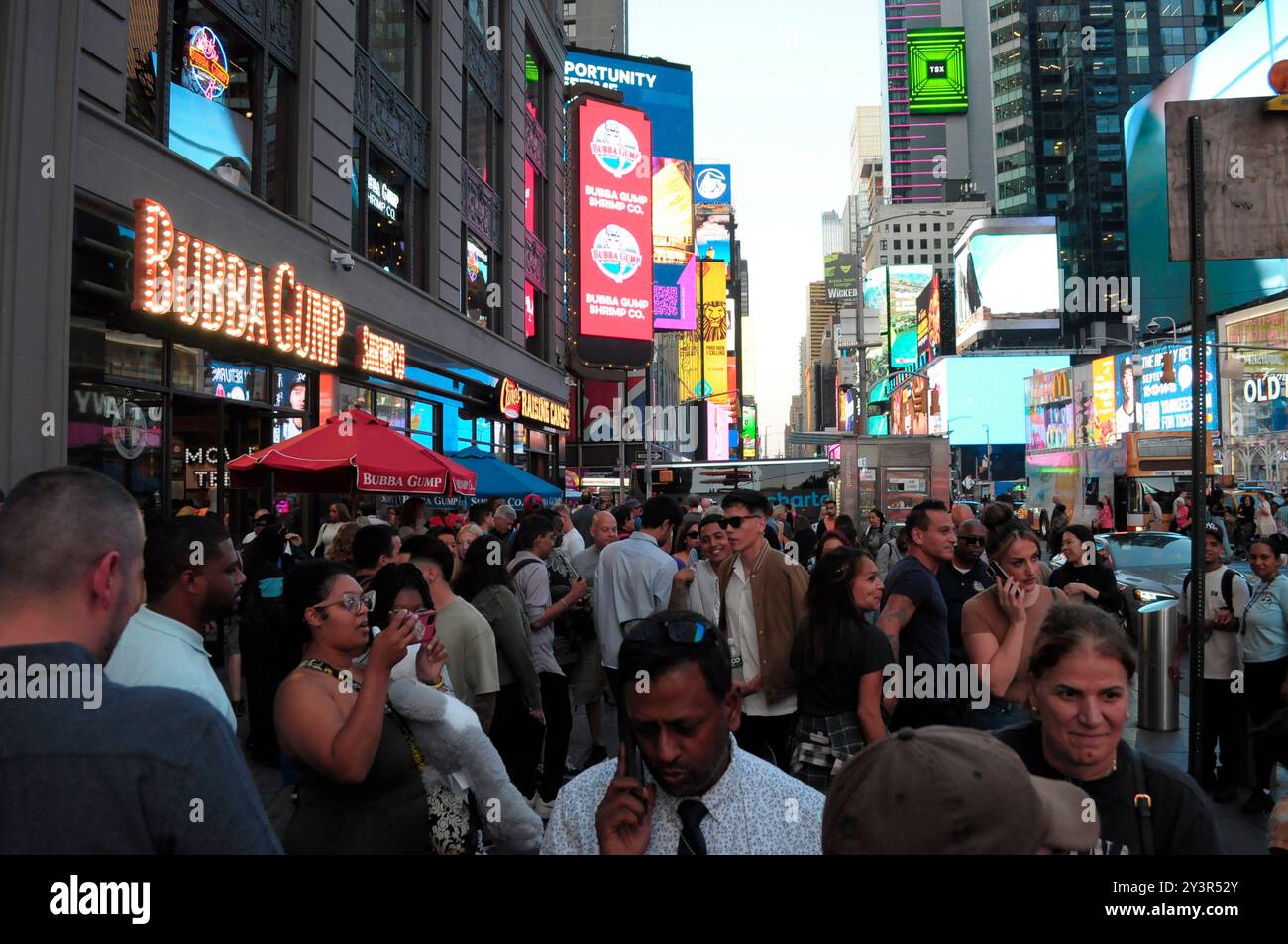 People walk through Times Square in Manhattan, New York City Stock ...