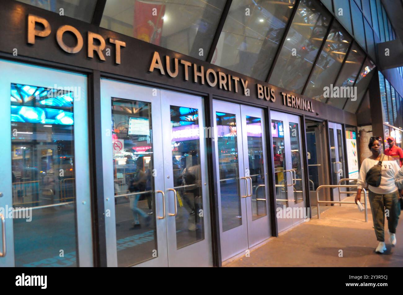 The Port Authority Bus Terminal entrance is seen in Manhattan, New York ...