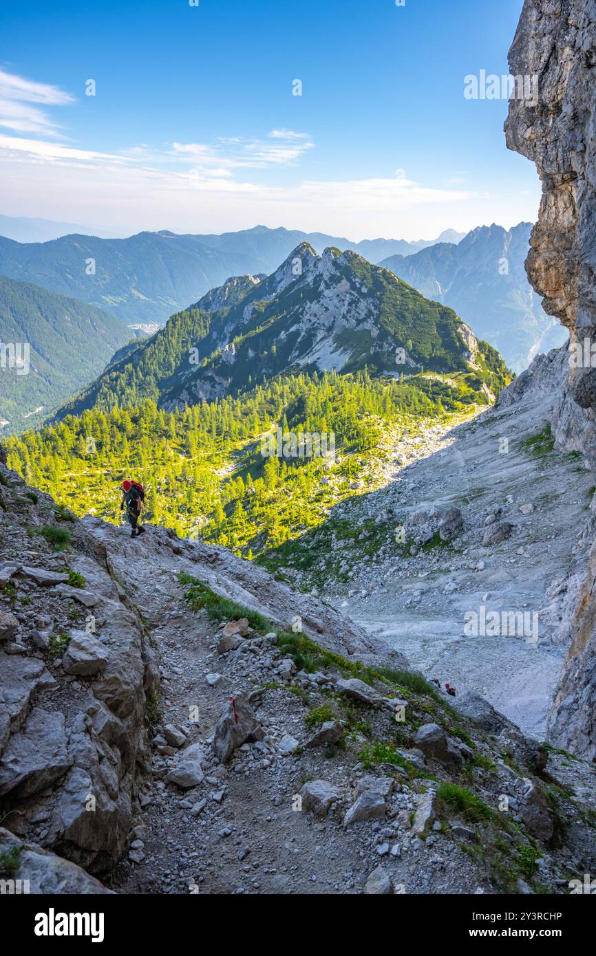 Hiker navigates rugged mountain path hi-res stock photography and ...
