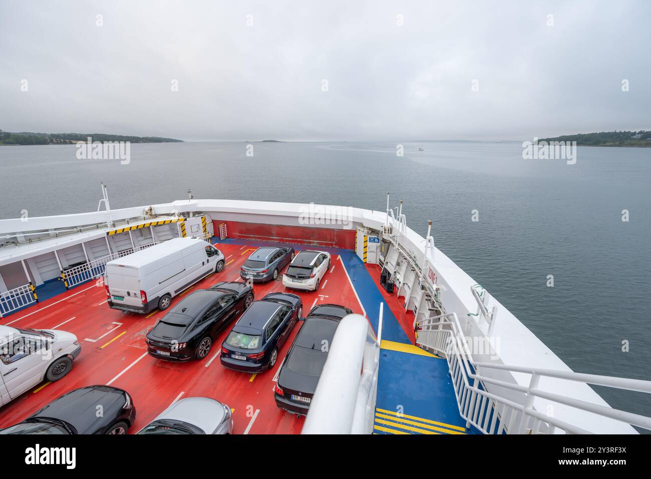 Moss, Norway - August 04 2022: Cars lined up aboard a ferry Stock Photo ...