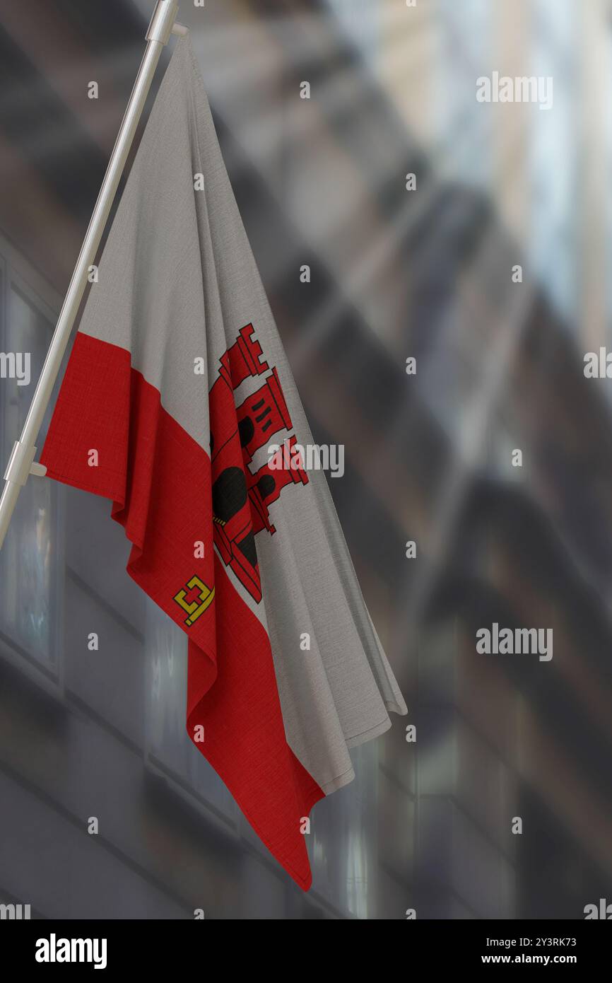 Gibraltar national flag. Render 3D Stock Photo - Alamy