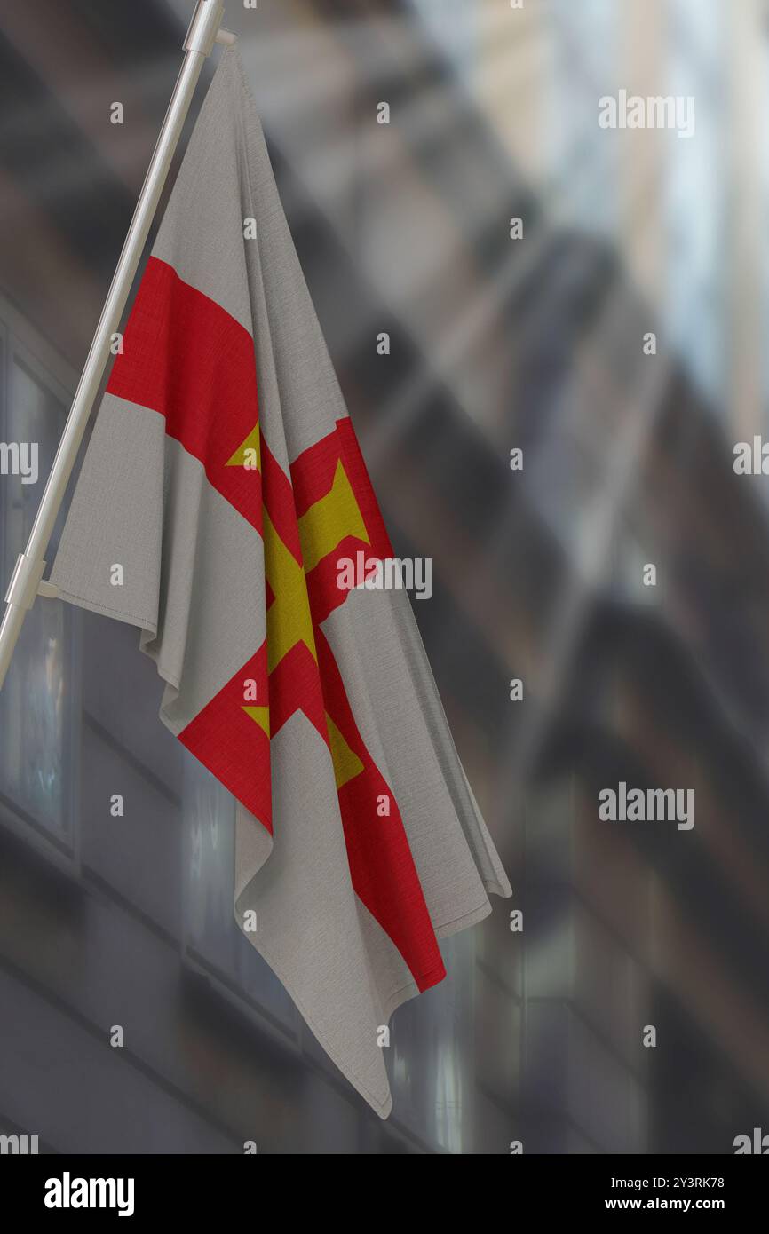 Guernsey national flag. Render 3D Stock Photo - Alamy