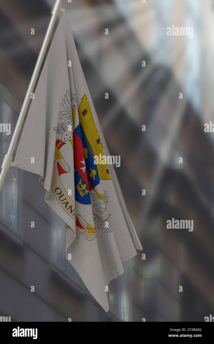 Saint Barthelemy national flag. Render 3D Stock Photo - Alamy