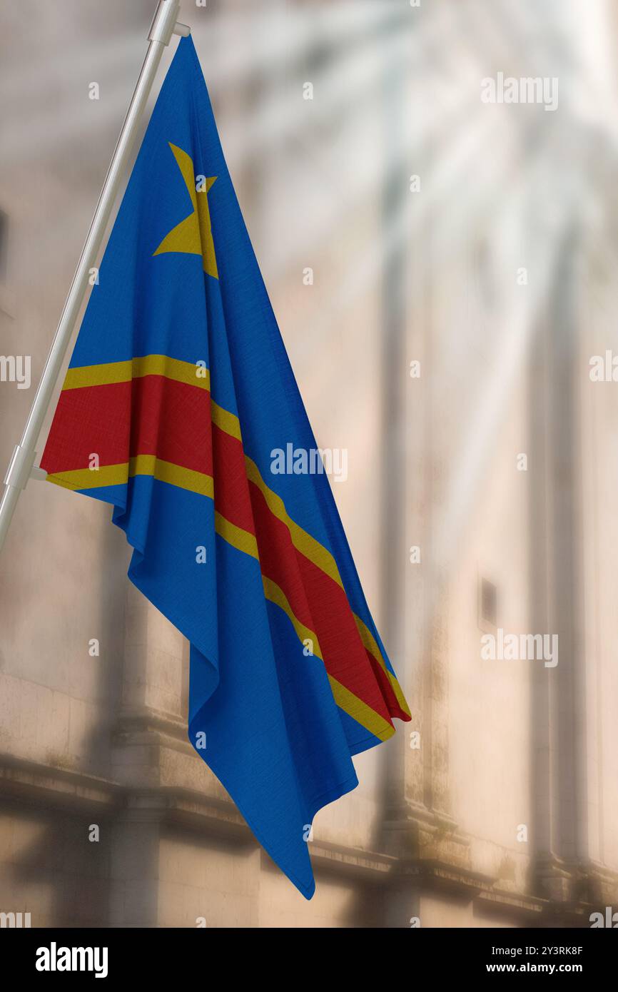 Democratic Republic of Congo national flag. Render 3D Stock Photo - Alamy