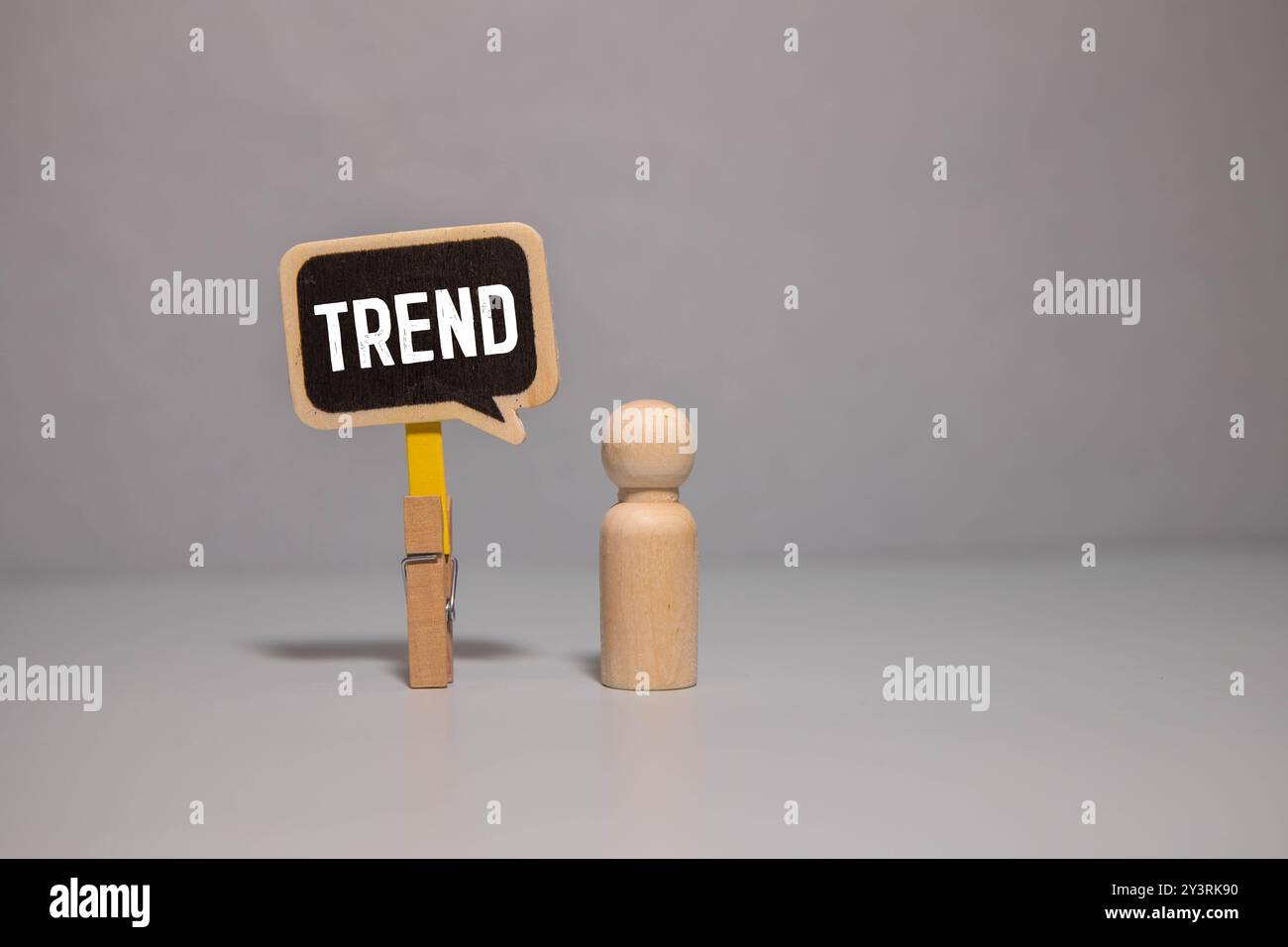 Trends symbol. Concept word Trends on wooden blocks. Beautiful grey ...