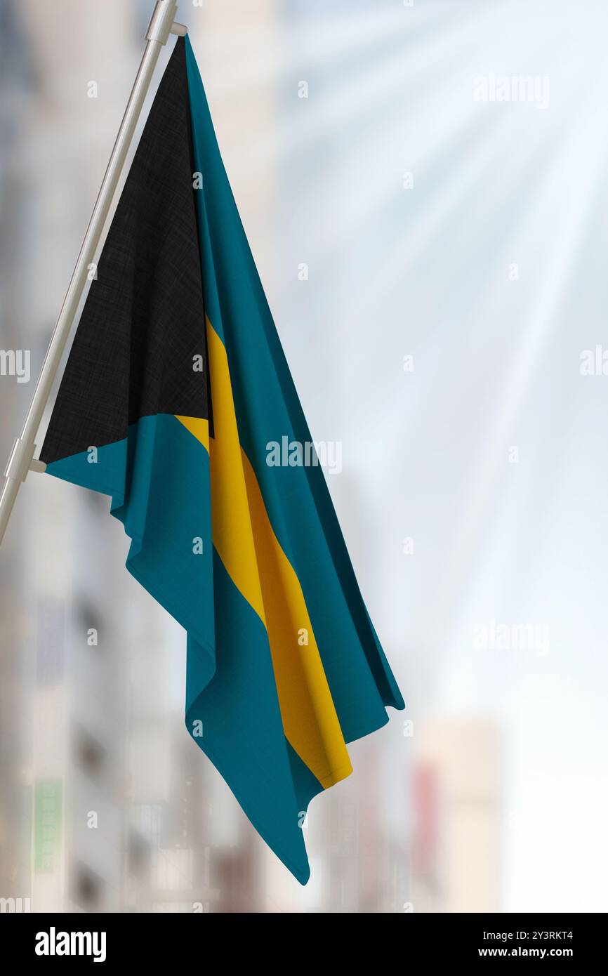 Bahamas national flag. Render 3D Stock Photo - Alamy