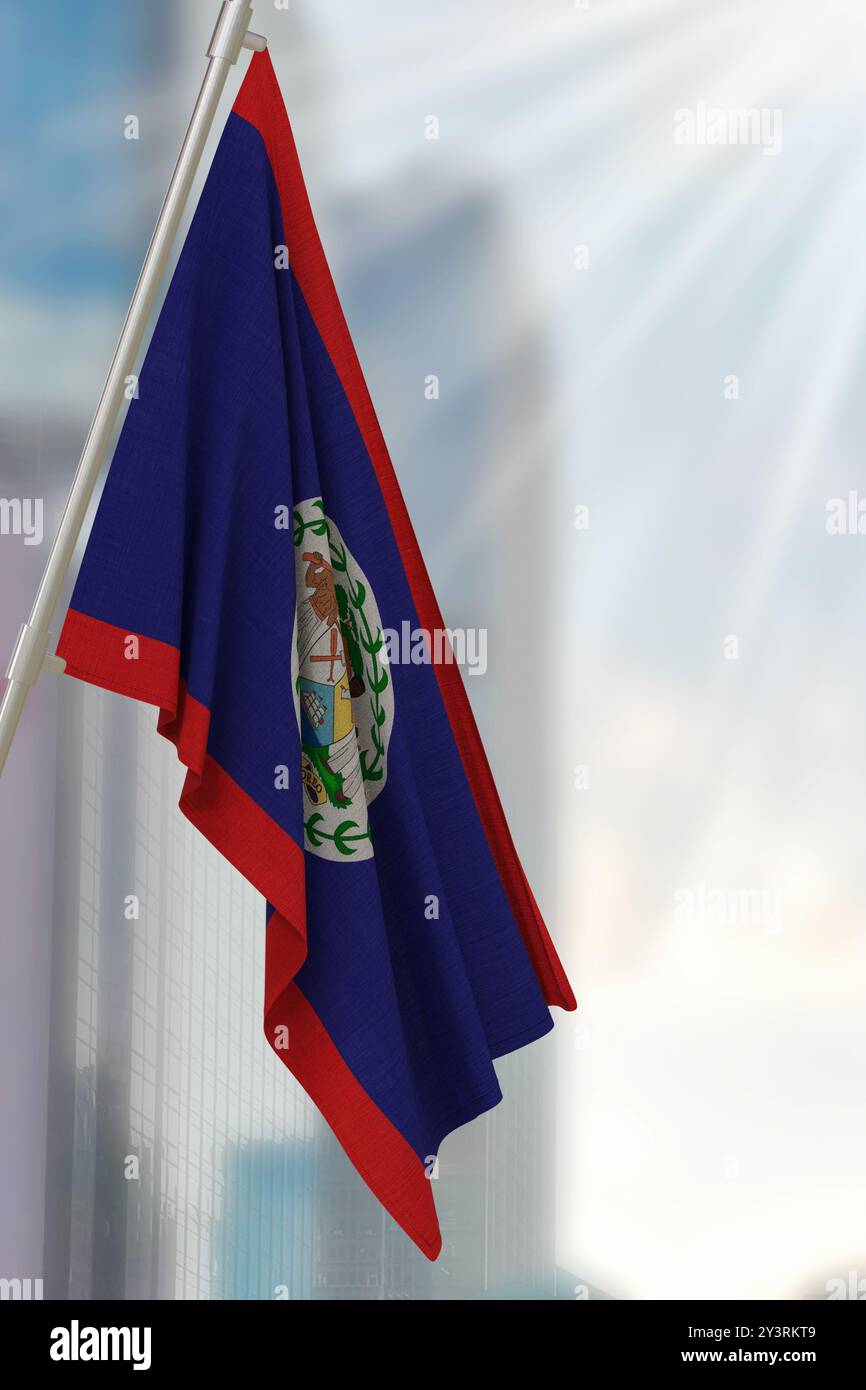 Belize national flag. Render 3D Stock Photo - Alamy