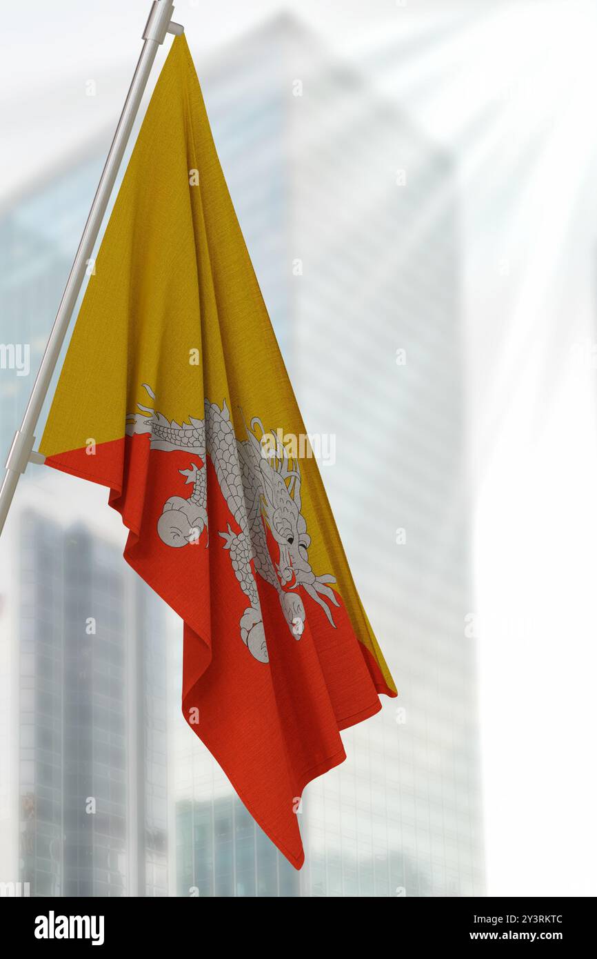 Bhutanese national flag hi-res stock photography and images - Alamy