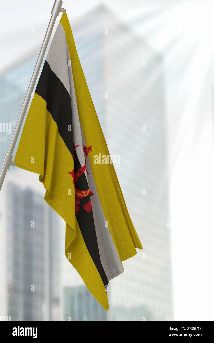 Brunei national flag. Render 3D Stock Photo - Alamy