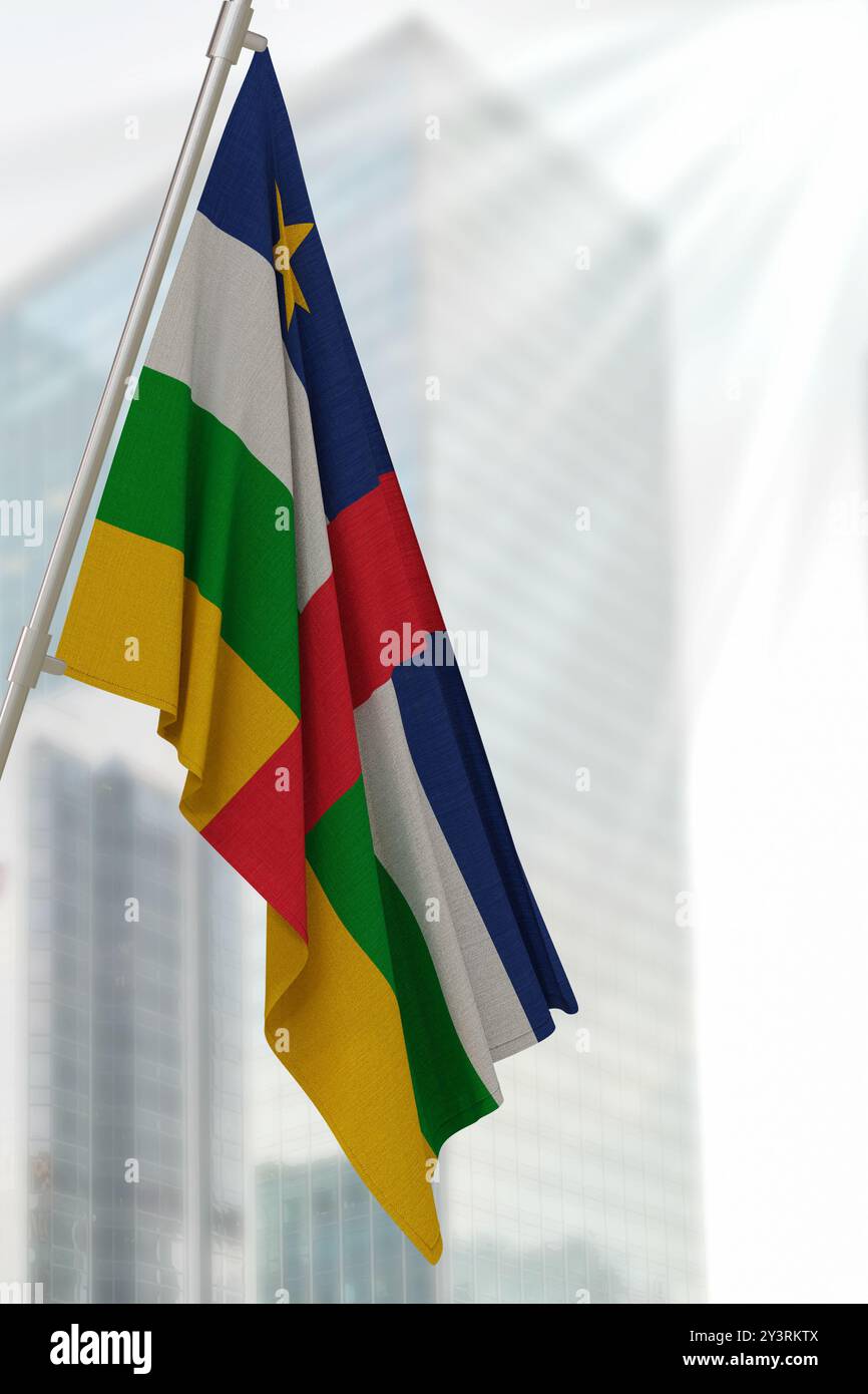 Central African Republic national flag. Render 3D Stock Photo - Alamy