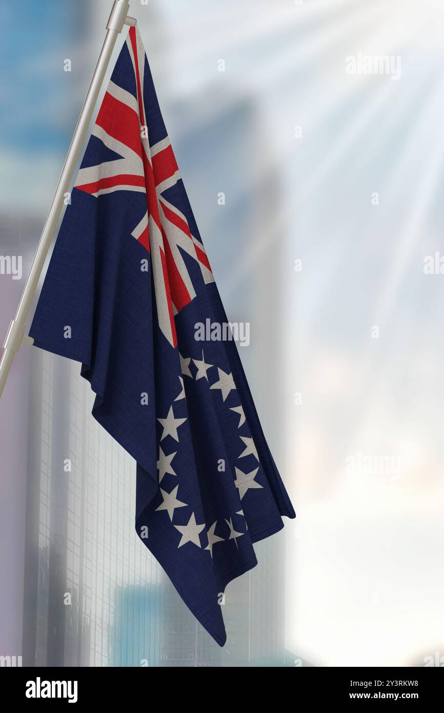 Cook Island national flag. Render 3D Stock Photo - Alamy