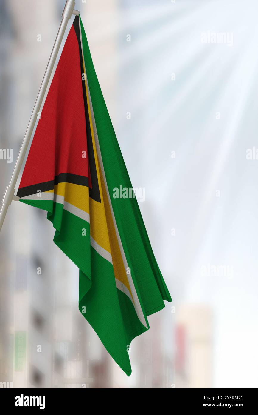 Guyana national flag. Render 3D Stock Photo - Alamy