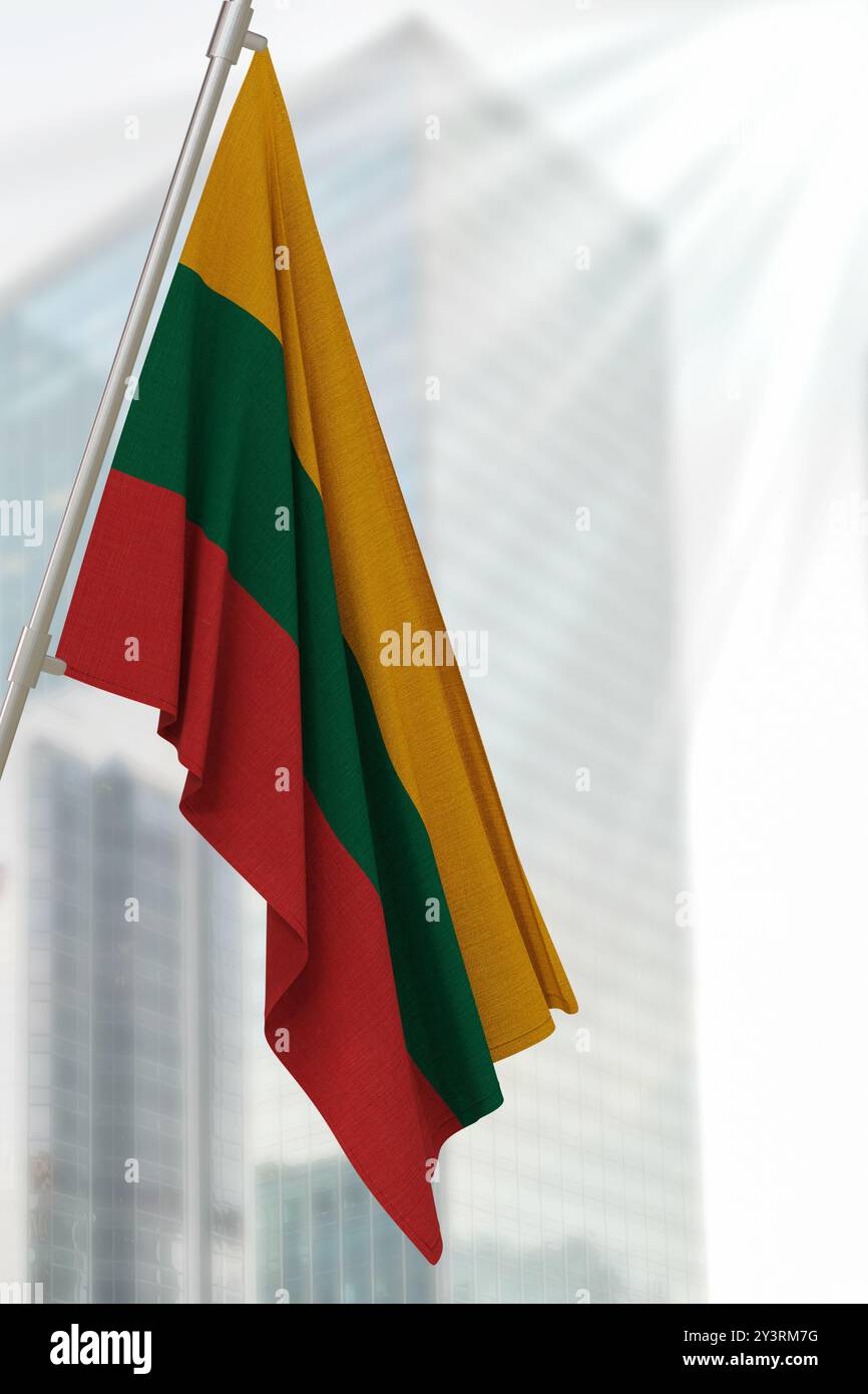 Lithuania national flag. Render 3D Stock Photo - Alamy