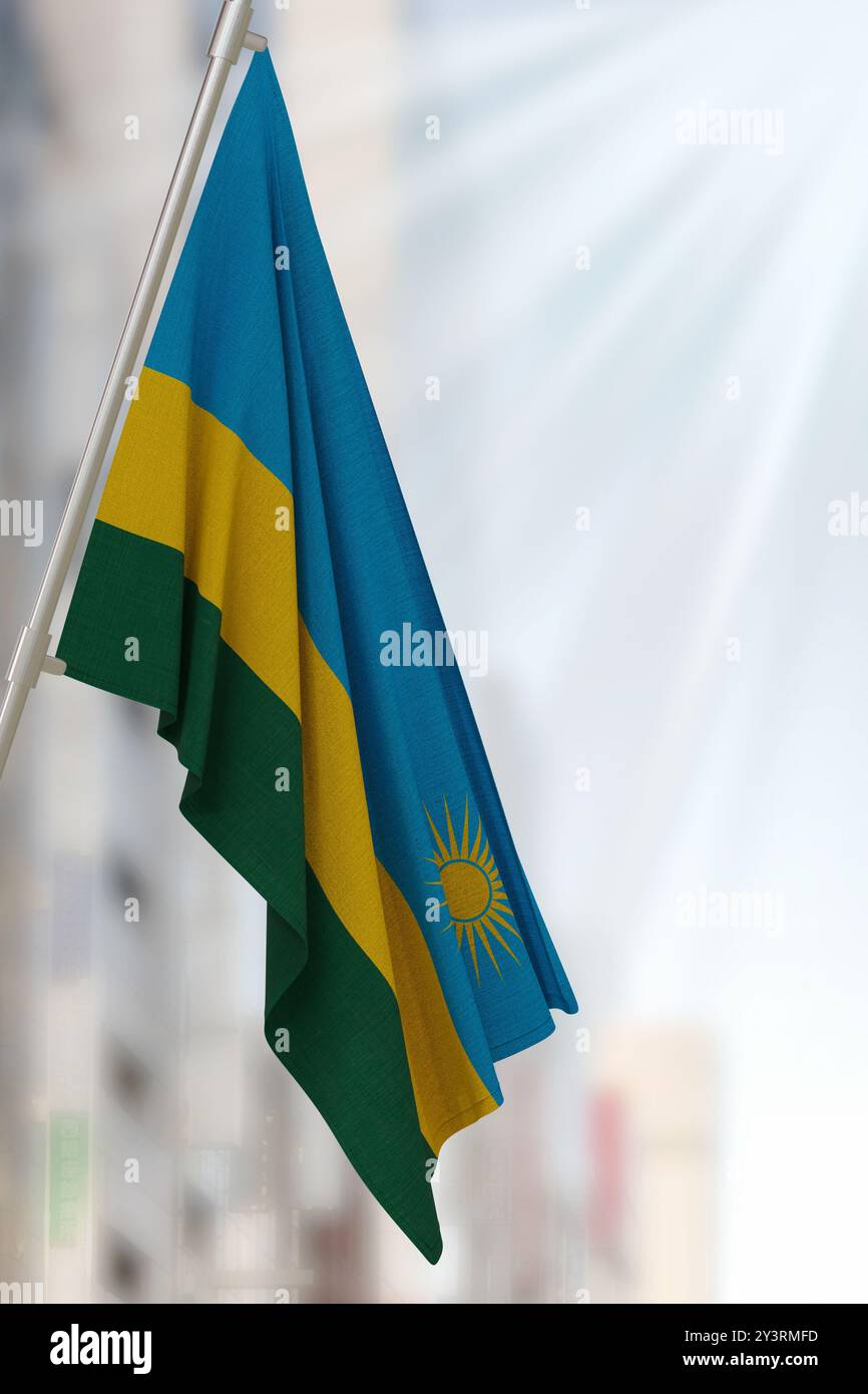 Rwanda national flag. Render 3D Stock Photo - Alamy