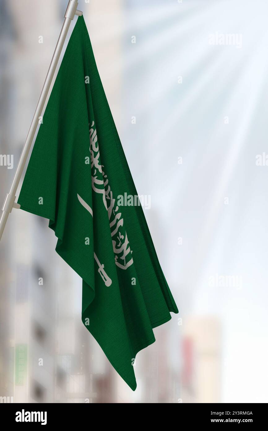 Saudi Arabia national flag. Render 3D Stock Photo - Alamy