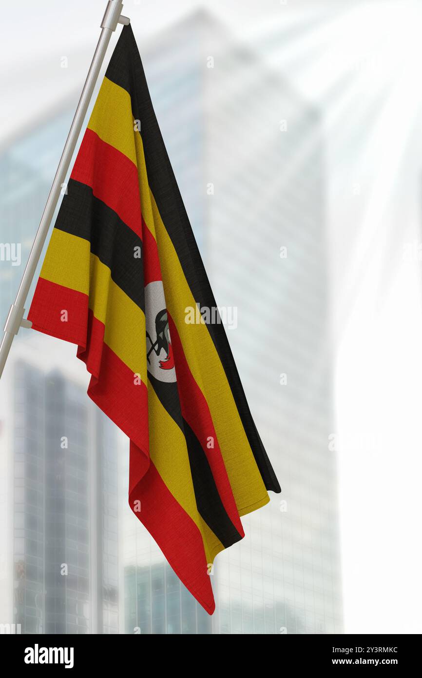 Uganda national flag. Render 3D Stock Photo - Alamy