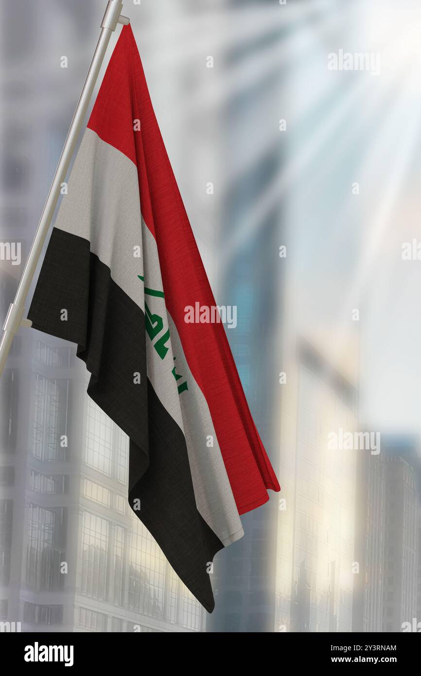 Iraq national flag. Render 3D Stock Photo - Alamy